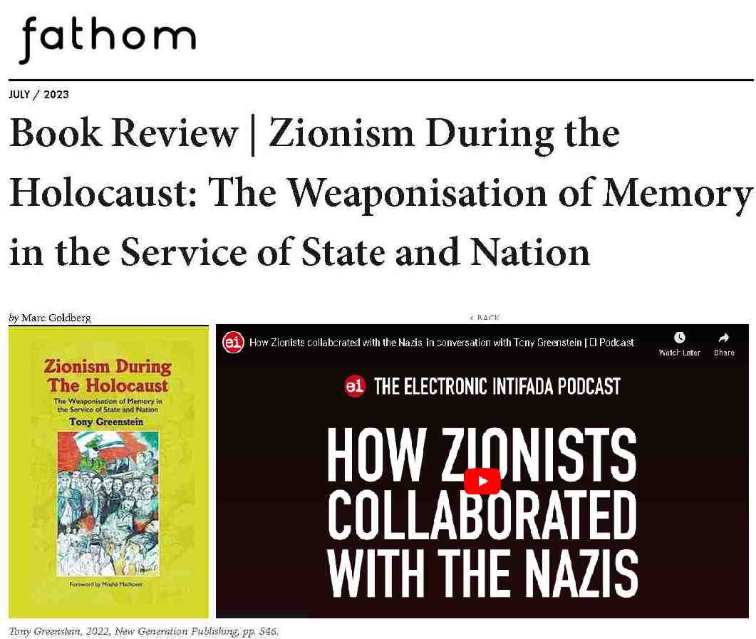 Finally the Zionists Break Their Silence With a 'Review' by Marc ...